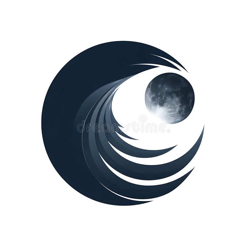An Abstract Design Featuring a Stylized Dark Crescent Wave Shape ...
