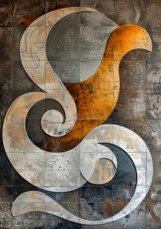 Abstract Design Featuring a Swirling Arc that Forms a Narrative Panel ...