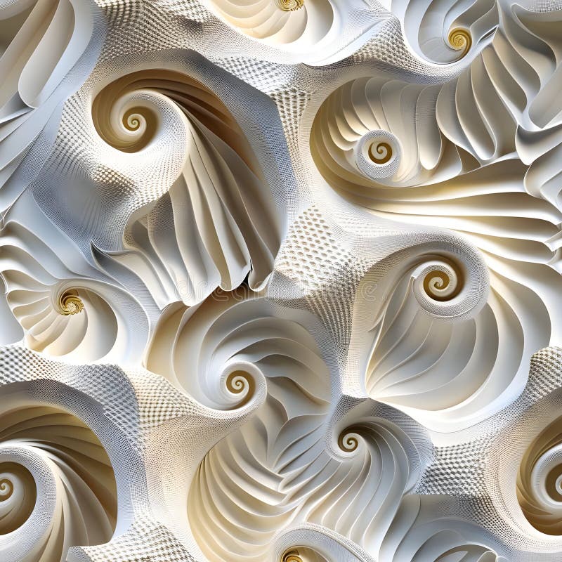 Abstract Design Featuring Swirling, Layered Patterns in Soft, Neutral ...