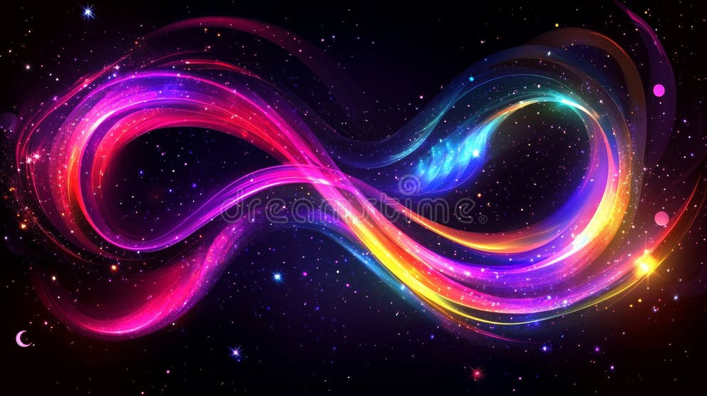 An Abstract Design Featuring Swirling Patterns and Shining Sparkles ...