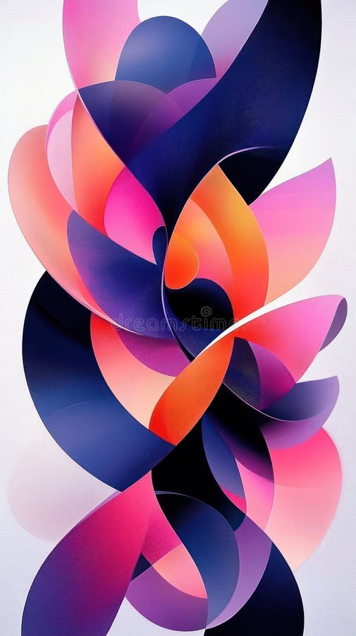 Abstract Design Featuring Swirling Shapes in Vibrant Colors Creating a ...