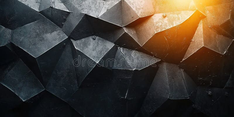 Abstract Design Featuring Textured Dark Surfaces with Warm Light ...