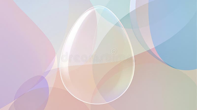 Abstract Design Featuring a Transparent Egg Shape Against a Pastel ...