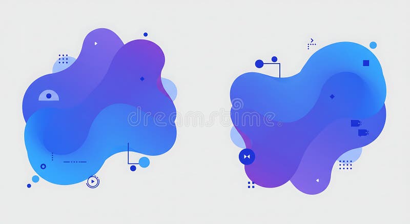 Abstract Design Featuring Two Amorphous Blue and Purple Gradients on a ...