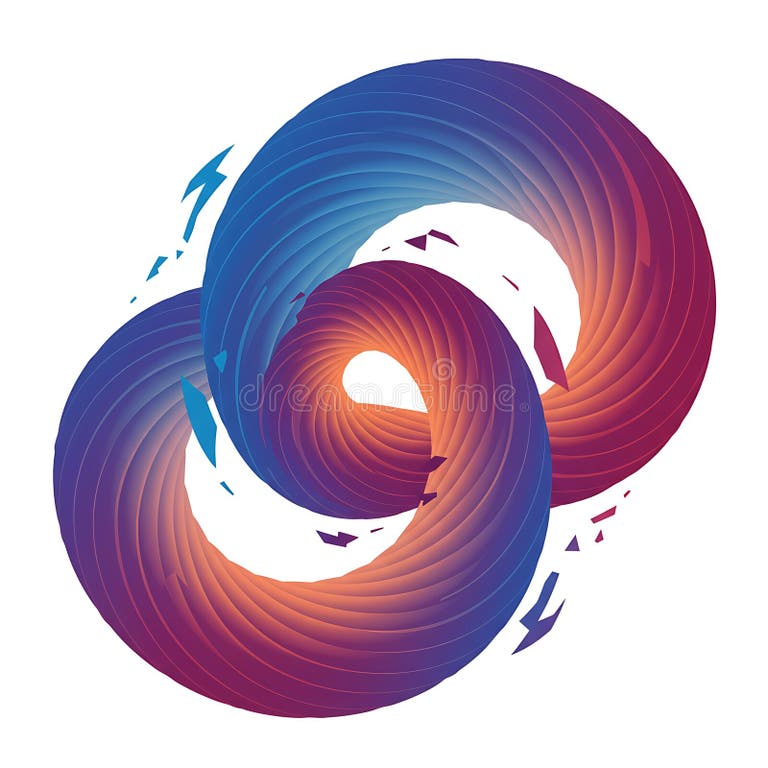 An Abstract Design Featuring Two Interlocking Spiral Shapes with a ...