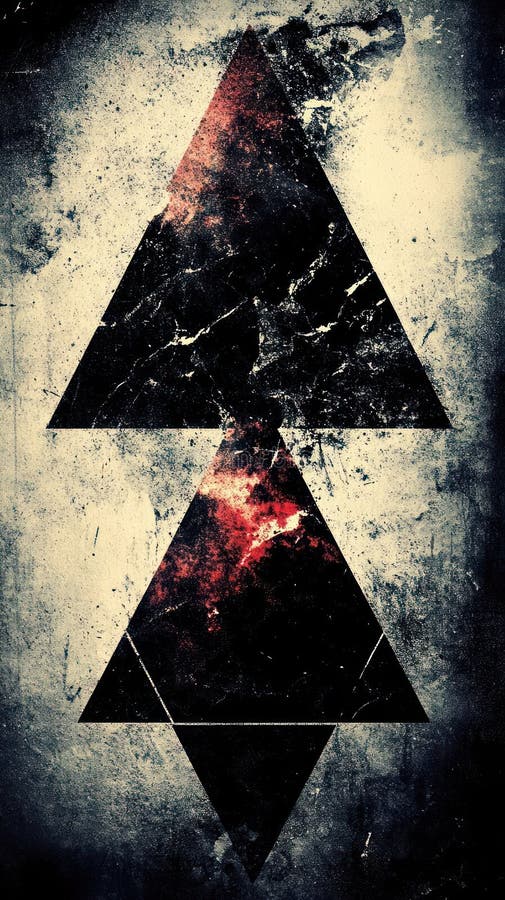 Abstract Design Featuring Two Triangular Shapes with a Textured ...