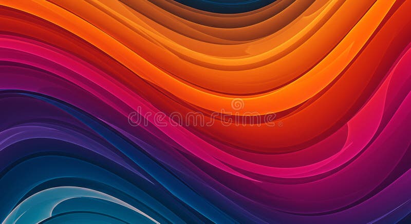 Abstract Design Featuring Undulating, Layered Waves in Vibrant Colors ...