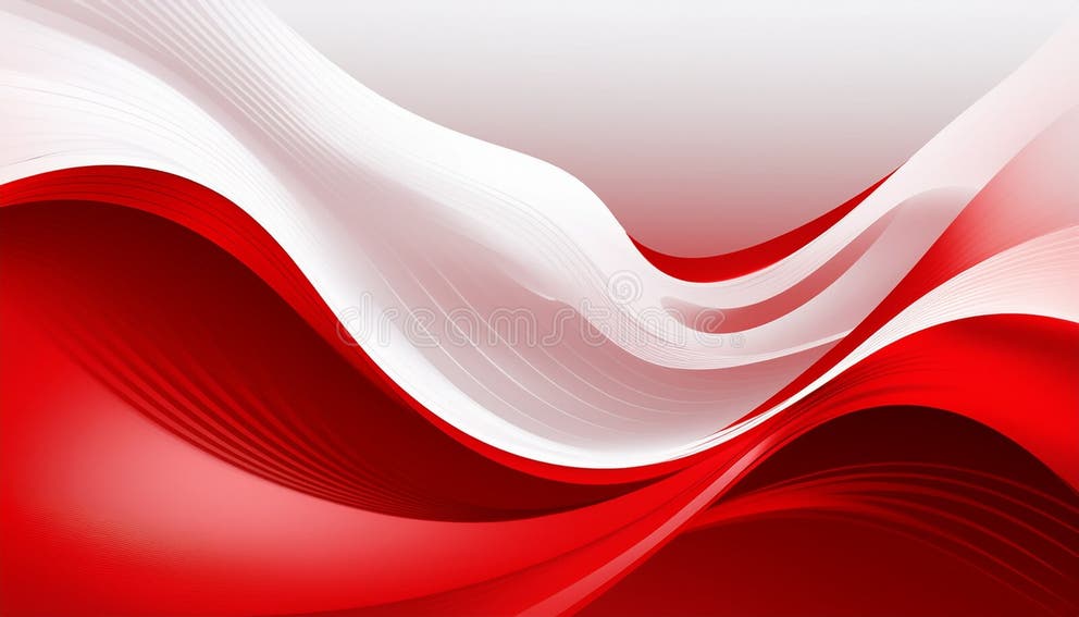 Background with White and Red Waves Stock Illustration - Illustration ...