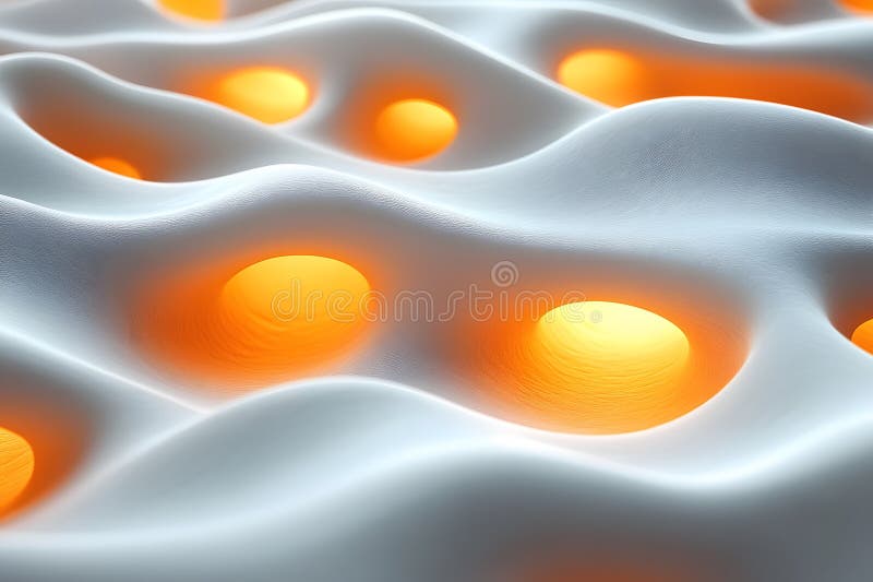 Abstract Organic Wave Patterns with Glowing Orbs - Modern Textural ...