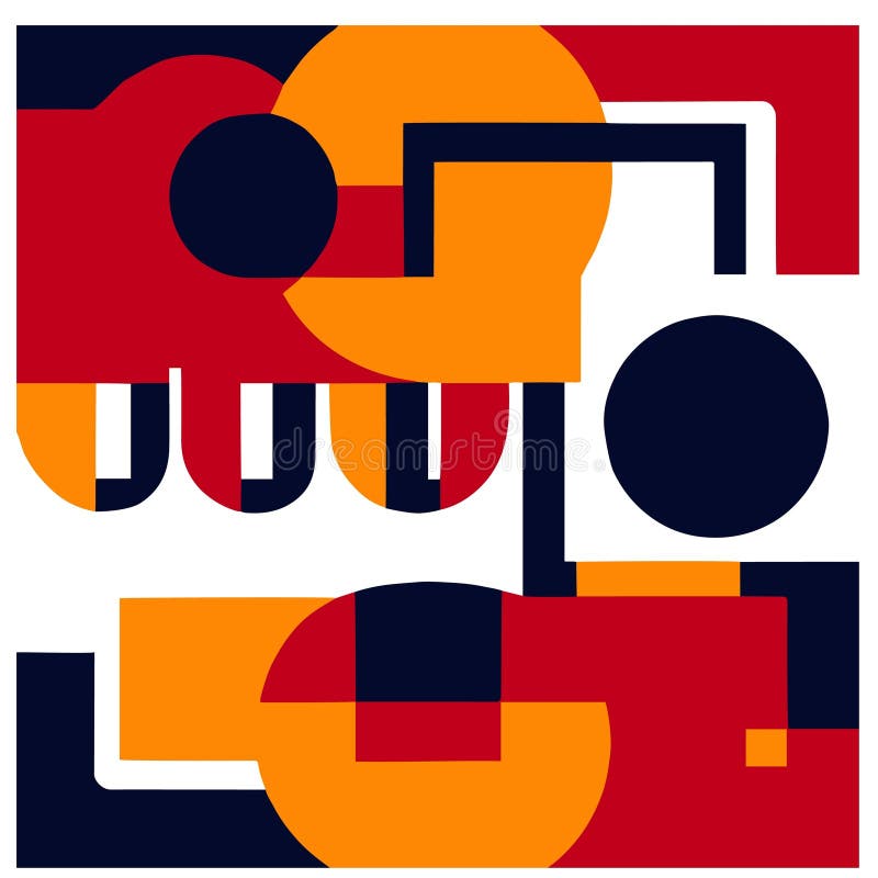 Abstract Design Featuring Various Shapes and Forms Stock Illustration ...