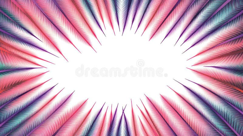 Abstract Design Featuring Vibrant, Radiating Foliage Patterns Around a ...