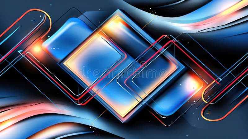 Abstract Design Featuring Vibrant Shapes and Flowing Lines in a Dynamic ...