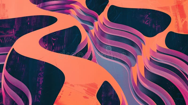 Abstract Design Featuring Wavy Patterns in Vibrant Colors Stock ...