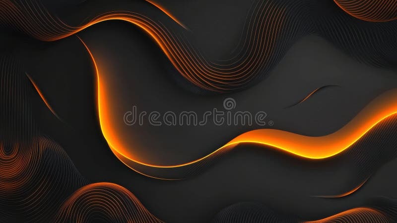 Abstract Design with Flowing Orange Lines on a Dark Background for ...