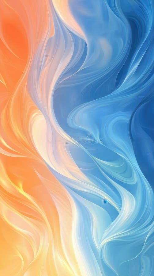 An Abstract Design with Flowing, Wavy Patterns in Shades of Blue and ...