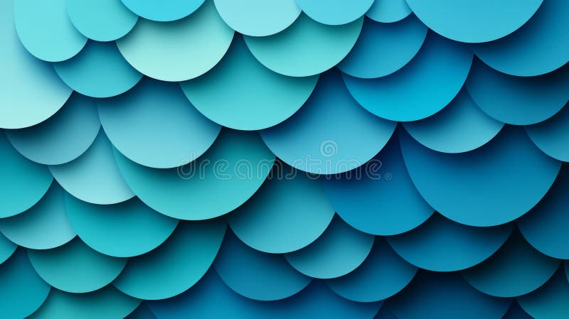 An Abstract Design is Formed by Overlapping Blue and Turquoise Circles ...