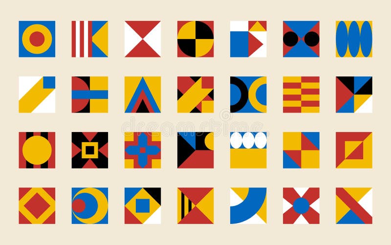 Abstract Design Forms. Geometric Figures. Bauhaus Funky Art. Geometry ...