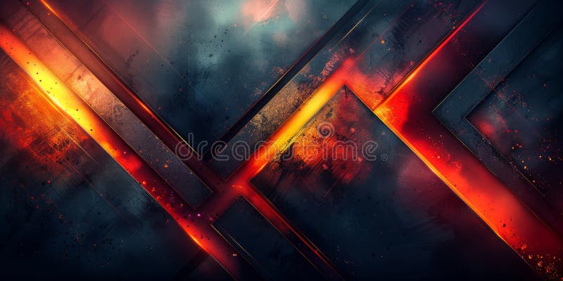 Abstract Design of Geometric Fire and Smoke with Metallic Elements and ...