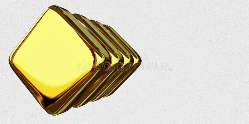 Abstract Design, Geometric Shapes, Background, Golden Plates. 3D Render ...