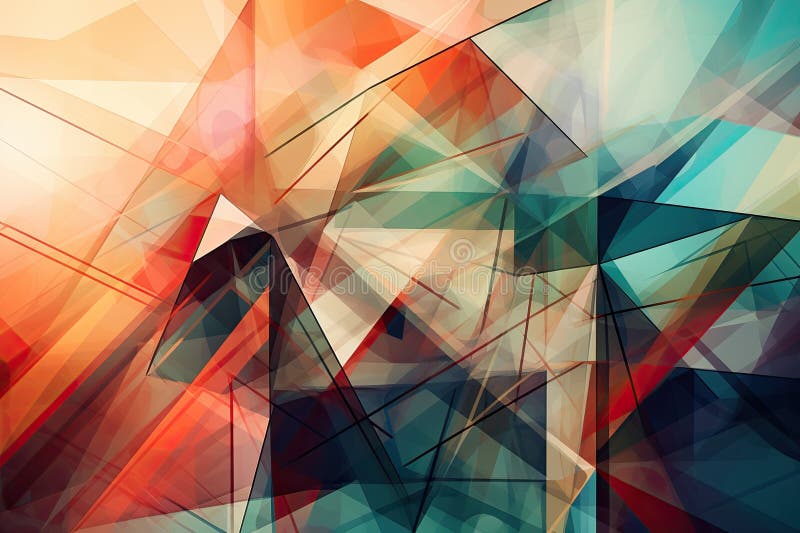 Abstract Design of Geometric Shapes and Lines with Transparent Overlays ...