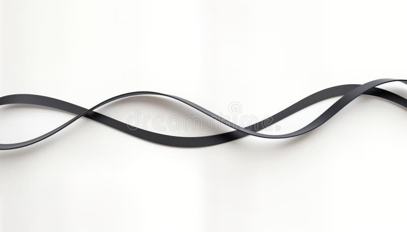Abstract Design Graphic Elements with Black Curved Ribbons Against ...