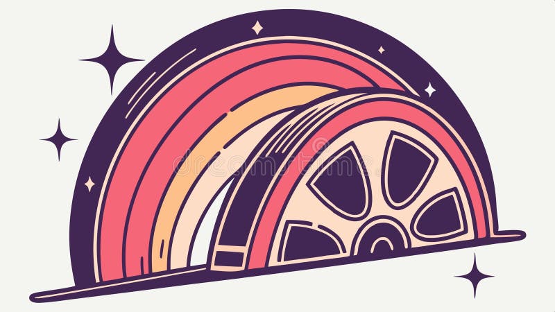 Abstract Design Half Rainbow Wheel Geometric Element Vector Design ...