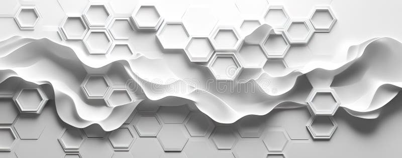 Abstract Design with Hexagonal Patterns and Flowing Shapes in a ...