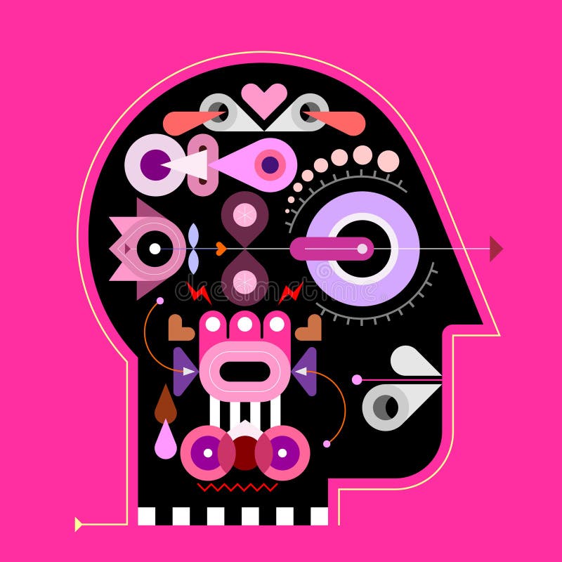 Abstract Design of Human Head Stock Vector - Illustration of includes ...