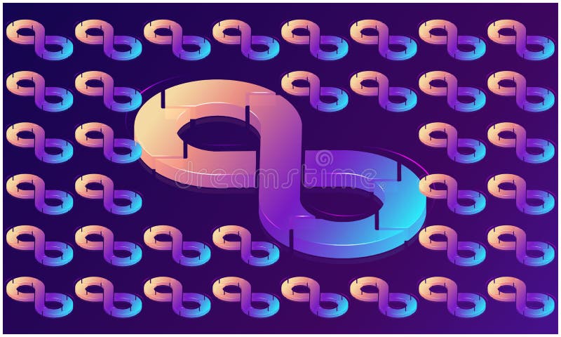 Abstract Design of Infinite on Dark Background Stock Vector ...