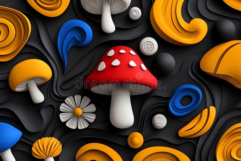 An Abstract Design Inspired by the Shapes and Patterns of Mushrooms ...