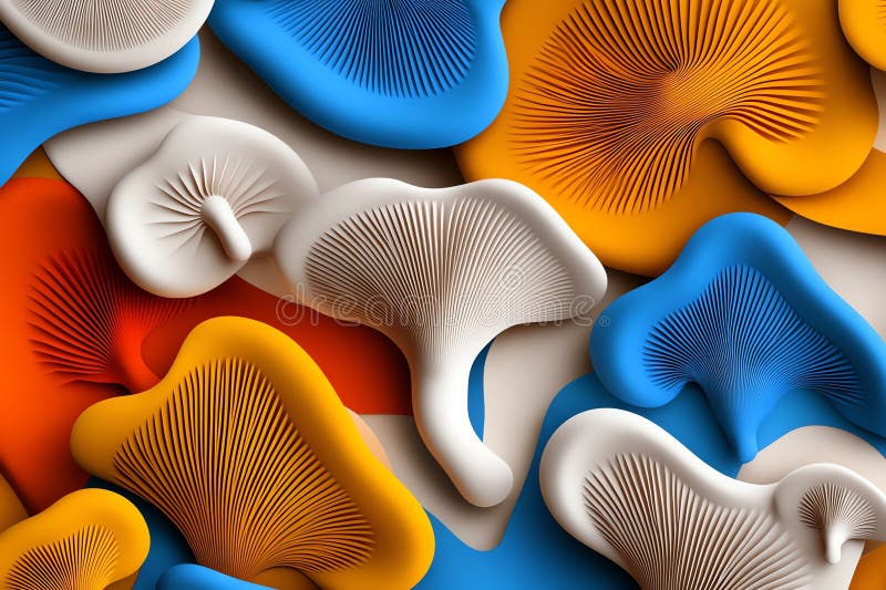 An Abstract Design Inspired by the Shapes and Patterns of Mushrooms ...