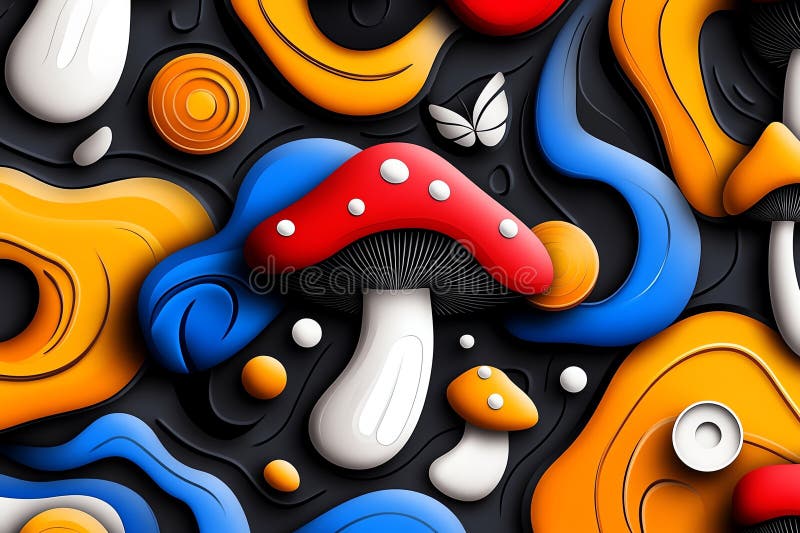 An Abstract Design Inspired by the Shapes and Patterns of Mushrooms ...