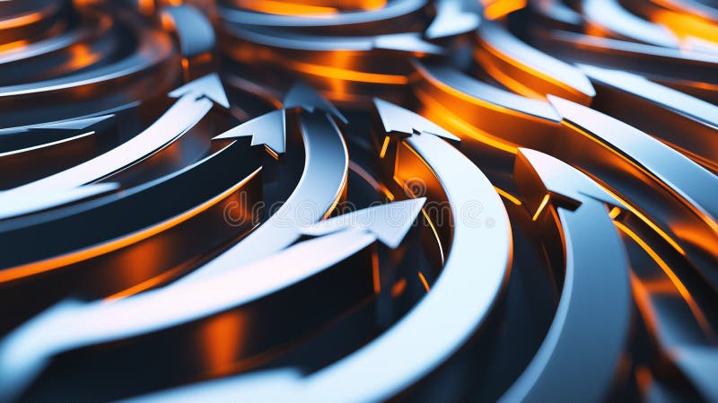 Abstract Design of Interlocking Arrows in Motion, Representing the Flow ...