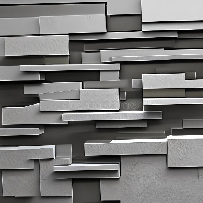 An Abstract Design with Interlocking Rectangles in Shades of Black ...