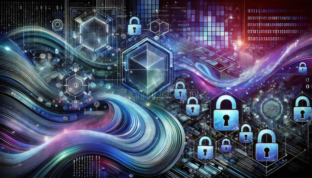 Abstract Design Intertwining Geometric Patterns and Cybersecurity ...