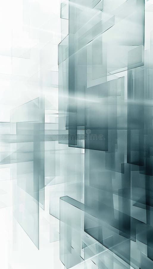 Abstract Design with Layered Translucent Rectangles in Cool Gray and ...