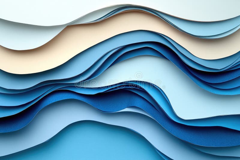 Abstract Blue Wave Paper Art Background Stock Illustration ...