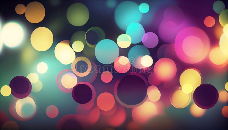 An Abstract Design with Multi-colored Bokeh Lights in Different Shapes ...