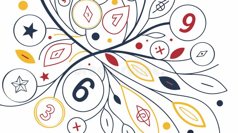 Abstract Design with Numbers, Shapes, and Stars, Goals Theme, Vector ...