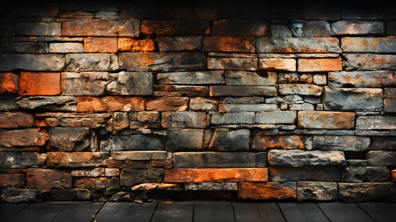 Abstract Design on Old Brick Wall Dark and Textured Backdrop Stock ...