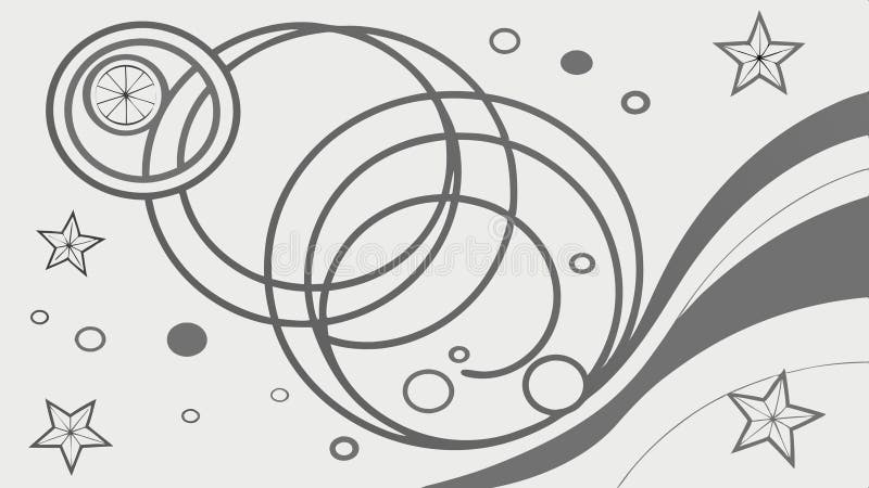 Abstract Design with Overlapping Circles Swirls and Star Elements ...