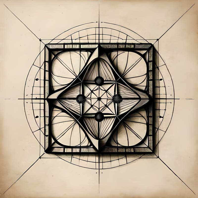 Abstract Design Pattern in Da Vinci Style Stock Illustration ...