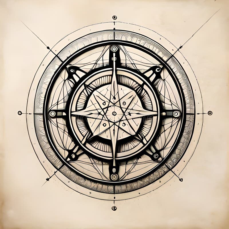 Abstract Design Pattern in Da Vinci Style Stock Illustration ...