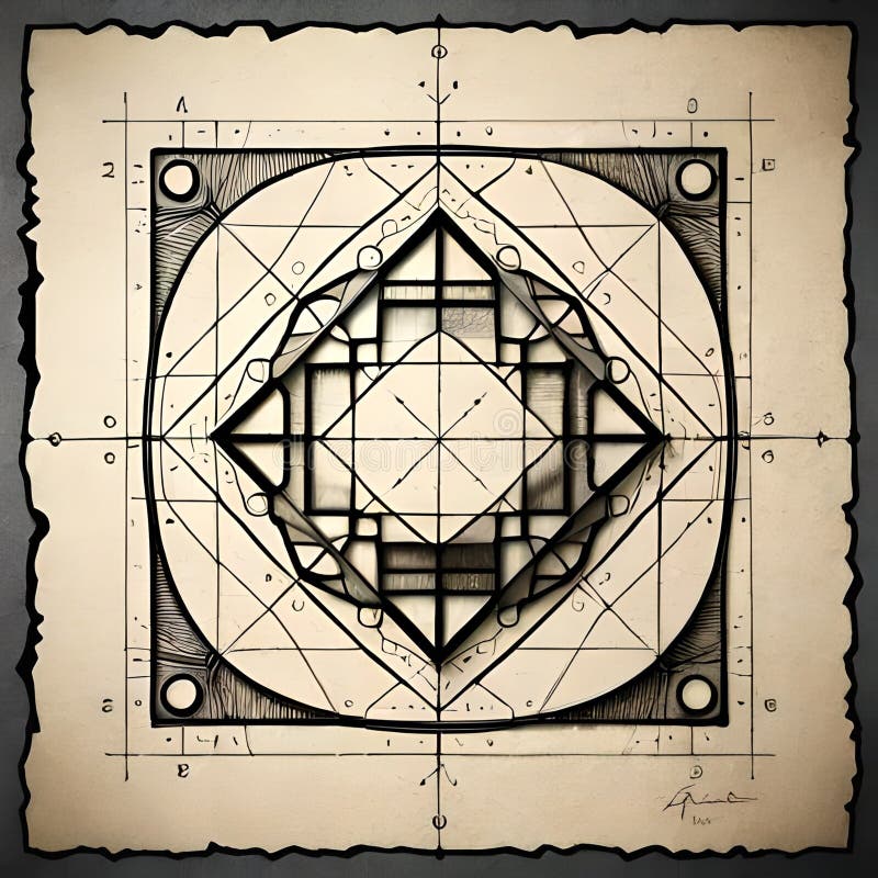 Abstract Design Pattern in Da Vinci Style Stock Illustration ...