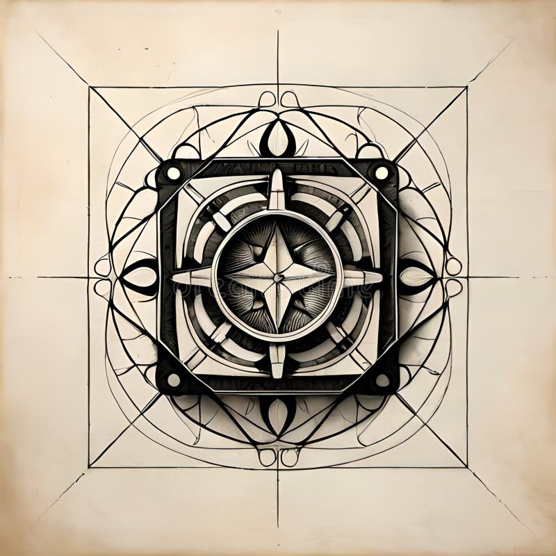 Abstract Design Pattern in Da Vinci Style Stock Illustration ...