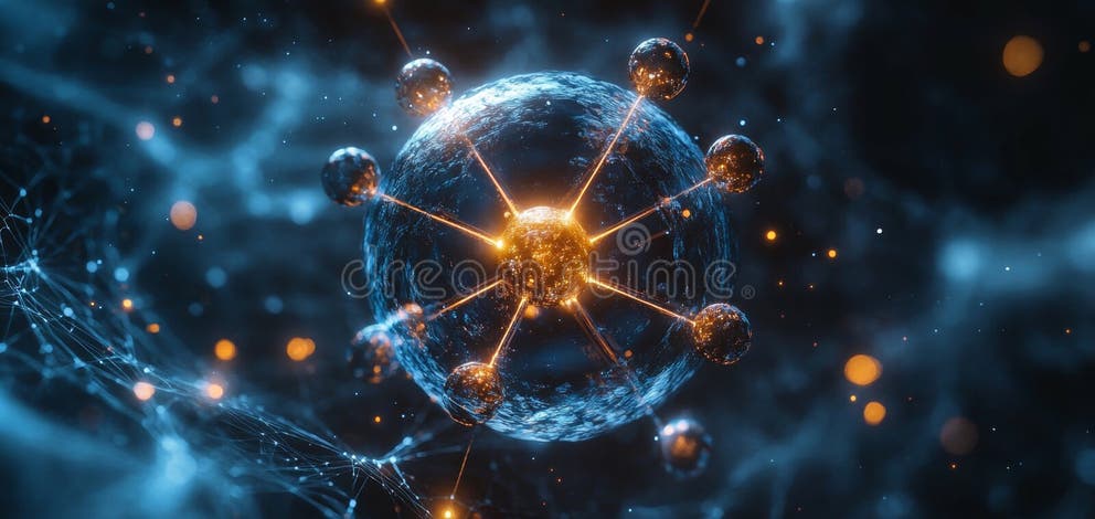 Abstract Design of Quantum Computing Concepts Qubits and Entanglement Via Generative AI Stock ...