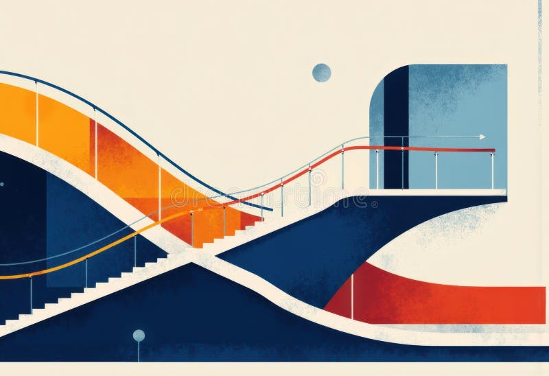 Abstract Design of a Railway Stair Rail and Entry Area with Vibrant ...