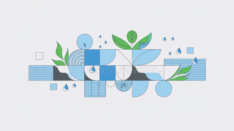 Abstract Design Representing Nature, Water, and Sustainability in ...