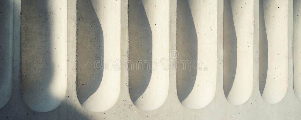 Abstract Design with Rounded Vertical Ribs on Concrete Surface Stock ...