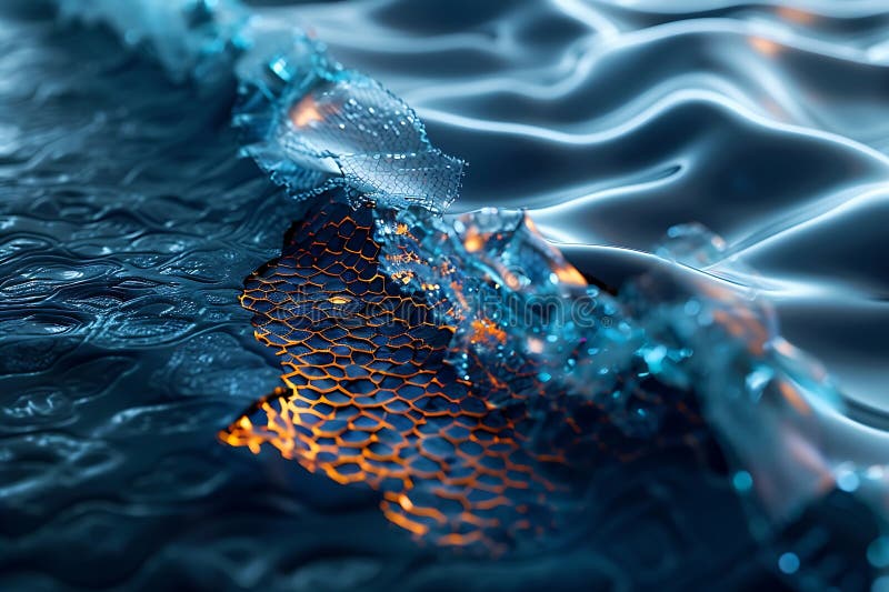 Abstract Design of Sea Waves with Light Effects Stock Illustration ...